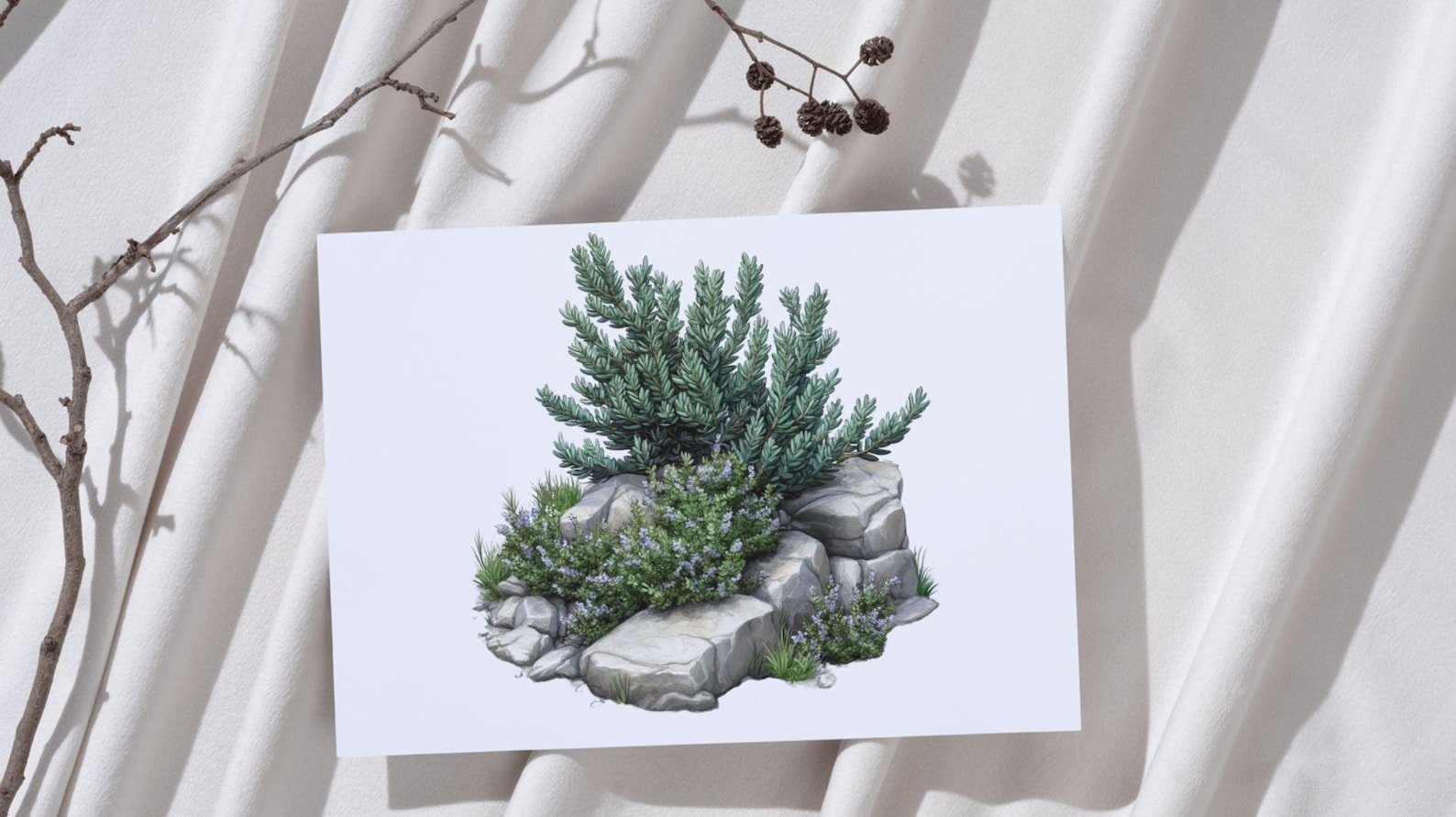 Dwarf Juniper Shrub Clipart PNG, Stone Clipart, 20 Green Botanical ...