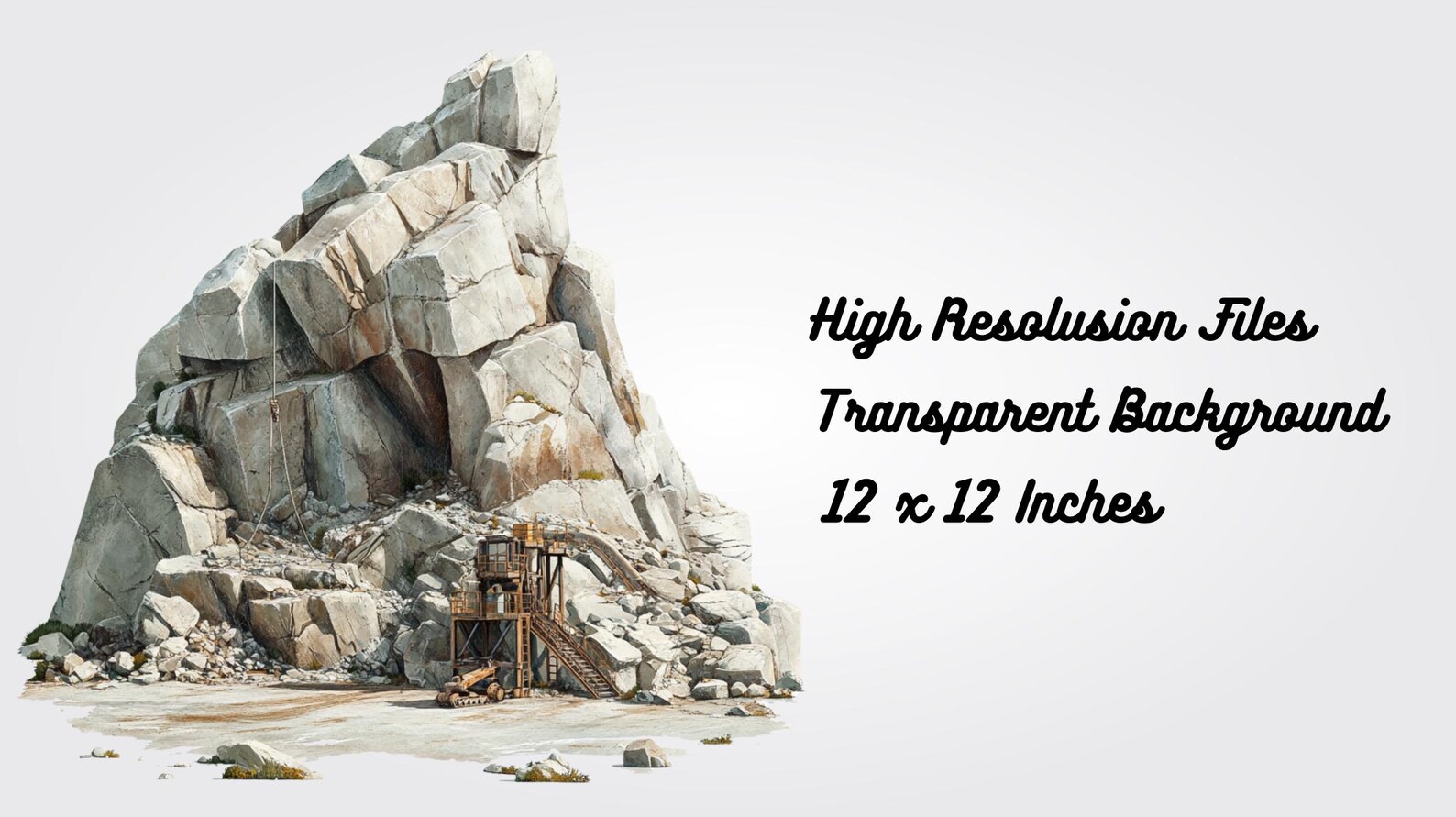 Stone Quarry Clipart: Mining Equipment, Industrial PNG (digital ...