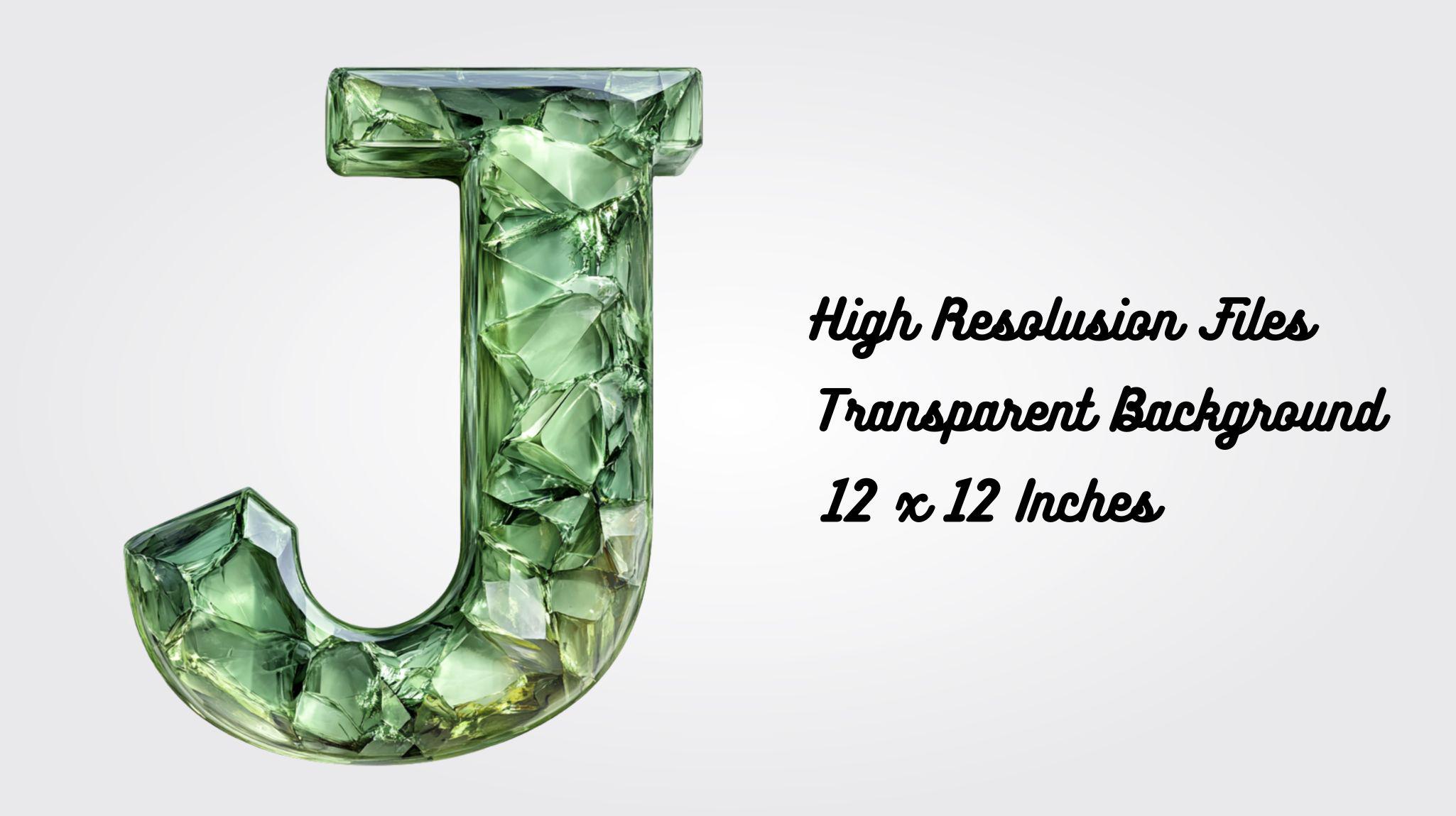 Emerald Green Glass Alphabet PNG: Transparent Font Clipart (digital ...