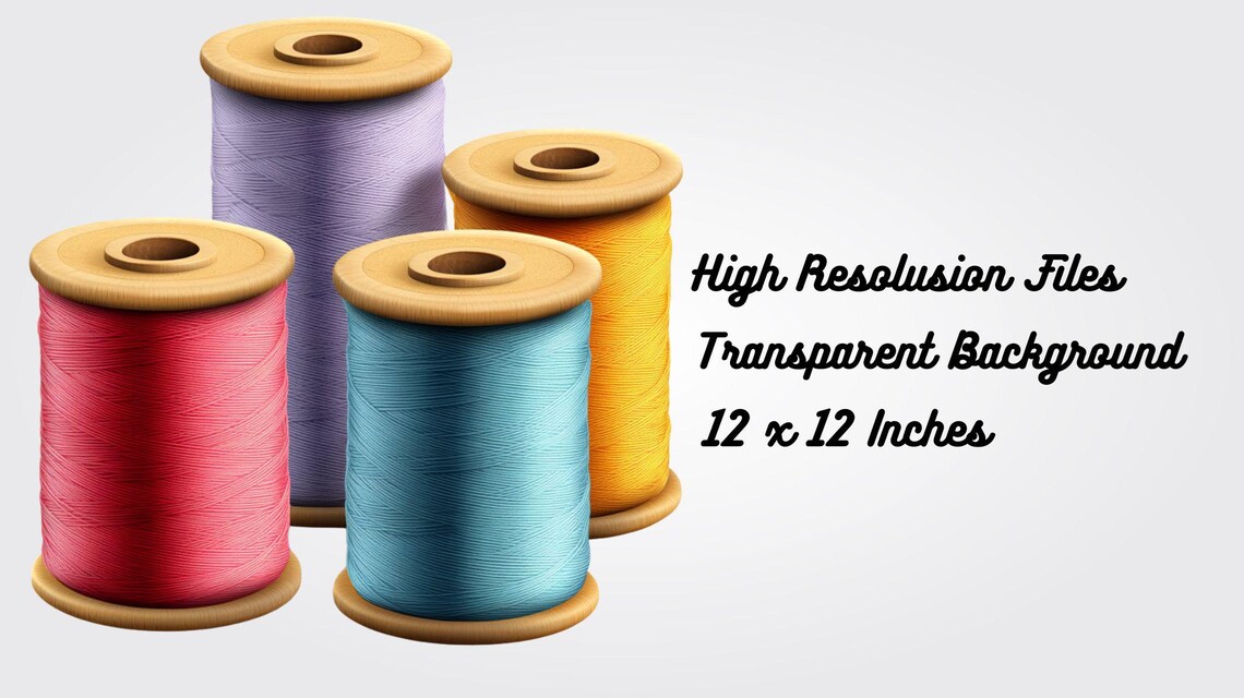 Sewing Thread Spools Clipart, Vintage Sewing Machine PNG, 25 High ...