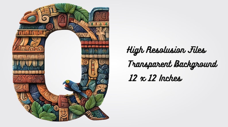 Mayan Alphabet Clipart: Ancient Tribal Letters PNG (digital Download ...
