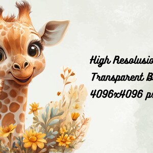 40 Cute Giraffe Clipart , Baby Giraffe PNG, Floral Giraffe Clipart ...