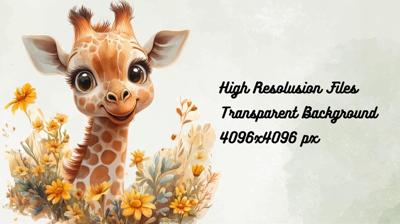 40 Cute Giraffe Clipart , Baby Giraffe PNG, Floral Giraffe Clipart ...