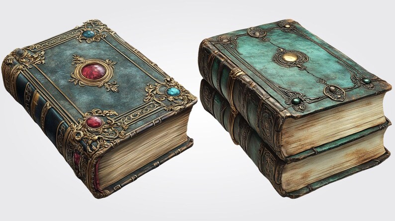 Ancient Royal Book Clipart, 17 Medieval Magic Book Pngs for Fantasy ...