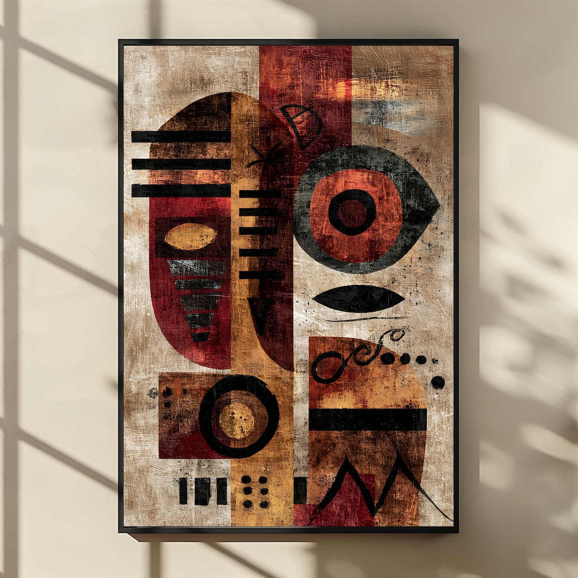 Tribal Spirit Forms Wall Art: Abstract African Symbols (digital ...