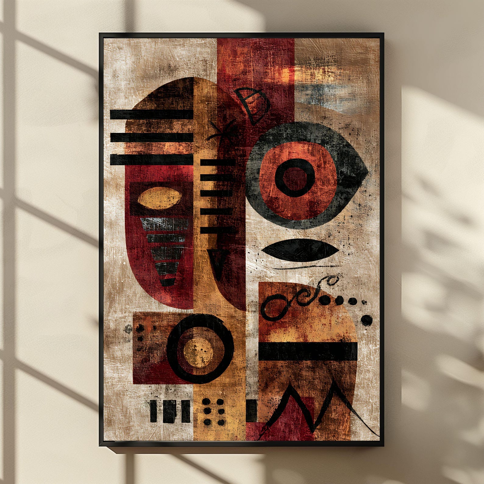 Tribal Spirit Forms Wall Art: Abstract African Symbols (digital ...