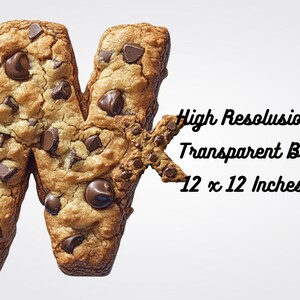 26 Chocolate Chip Cookies Alphabet Clipart, High-quality PNG Cookie ...