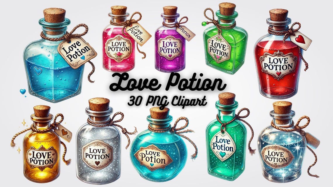 Love Potion Clipart: Magical PNG Files (digital Download) - Etsy