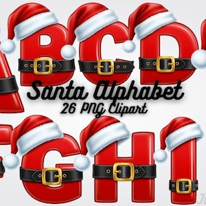 Santa Alphabet PNG – 26 Festive Christmas Letters With Hats & Belts - Etsy