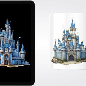 Blue Castle Clipart, Fantasy Fairytale Castle PNG, Magical Kingdom ...