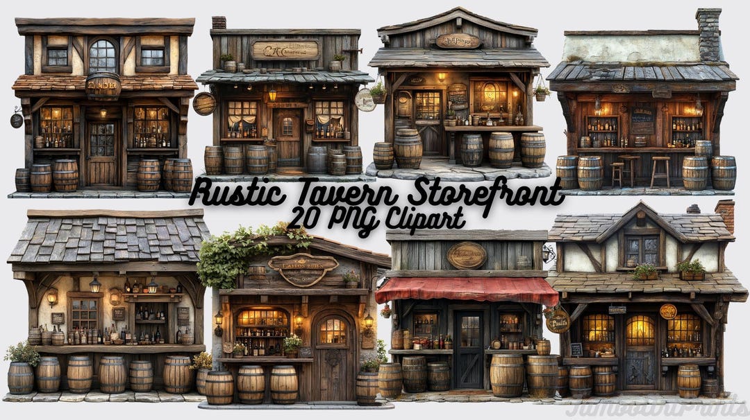Rustic Tavern Storefront PNG Set – 20 Medieval Inn Illustrations - Etsy
