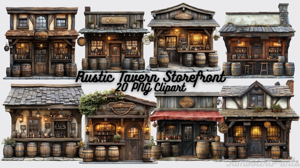 Rustic Tavern Storefront PNG Set – 20 Medieval Inn Illustrations - Etsy
