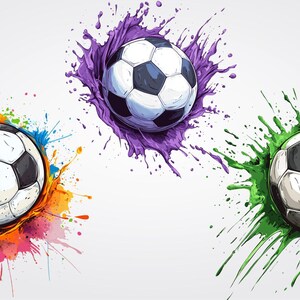 30 Watercolor Soccer Ball Clipart Pngs: Sports Art (digital Download ...