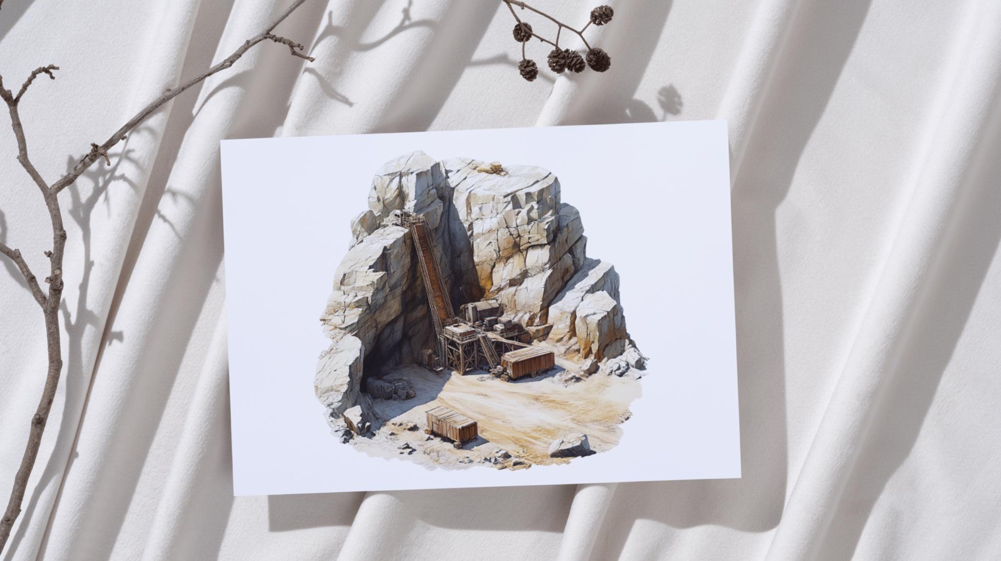 Stone Quarry Clipart, Digital Mining Rocks, Quarry Equipment ...