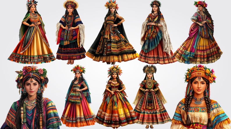 Inca Princess Clipart, Tribal Girl PNG, 30 Pngs of Tribal Girl Art for ...