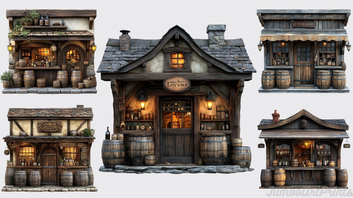 Rustic Tavern Storefront PNG Set – 20 Medieval Inn Illustrations - Etsy