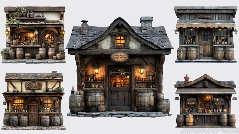 Rustic Tavern Storefront PNG Set – 20 Medieval Inn Illustrations - Etsy