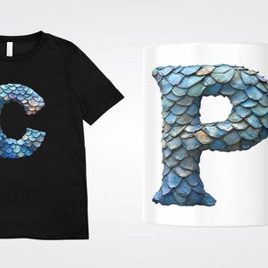 Fish Scale Alphabet Clipart: Nautical PNG Letters (digital Projects) - Etsy