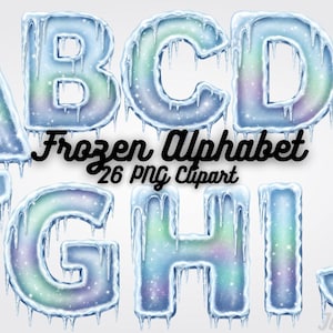 Frozen Alphabet PNG – 26 Icy Letters With Crystal Halo & Winter Texture ...