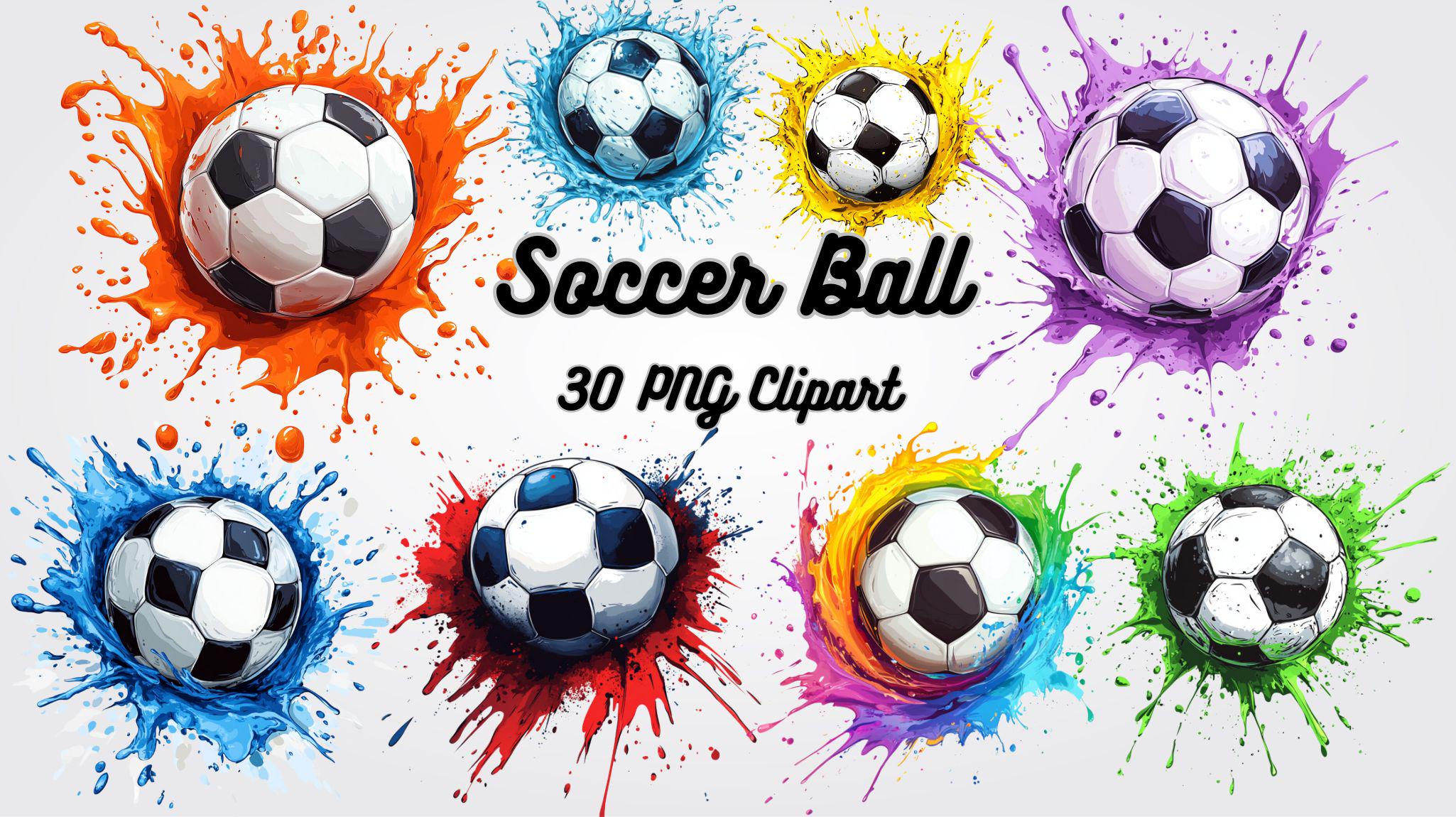30 Watercolor Soccer Ball Clipart Pngs: Sports Art (digital Download ...