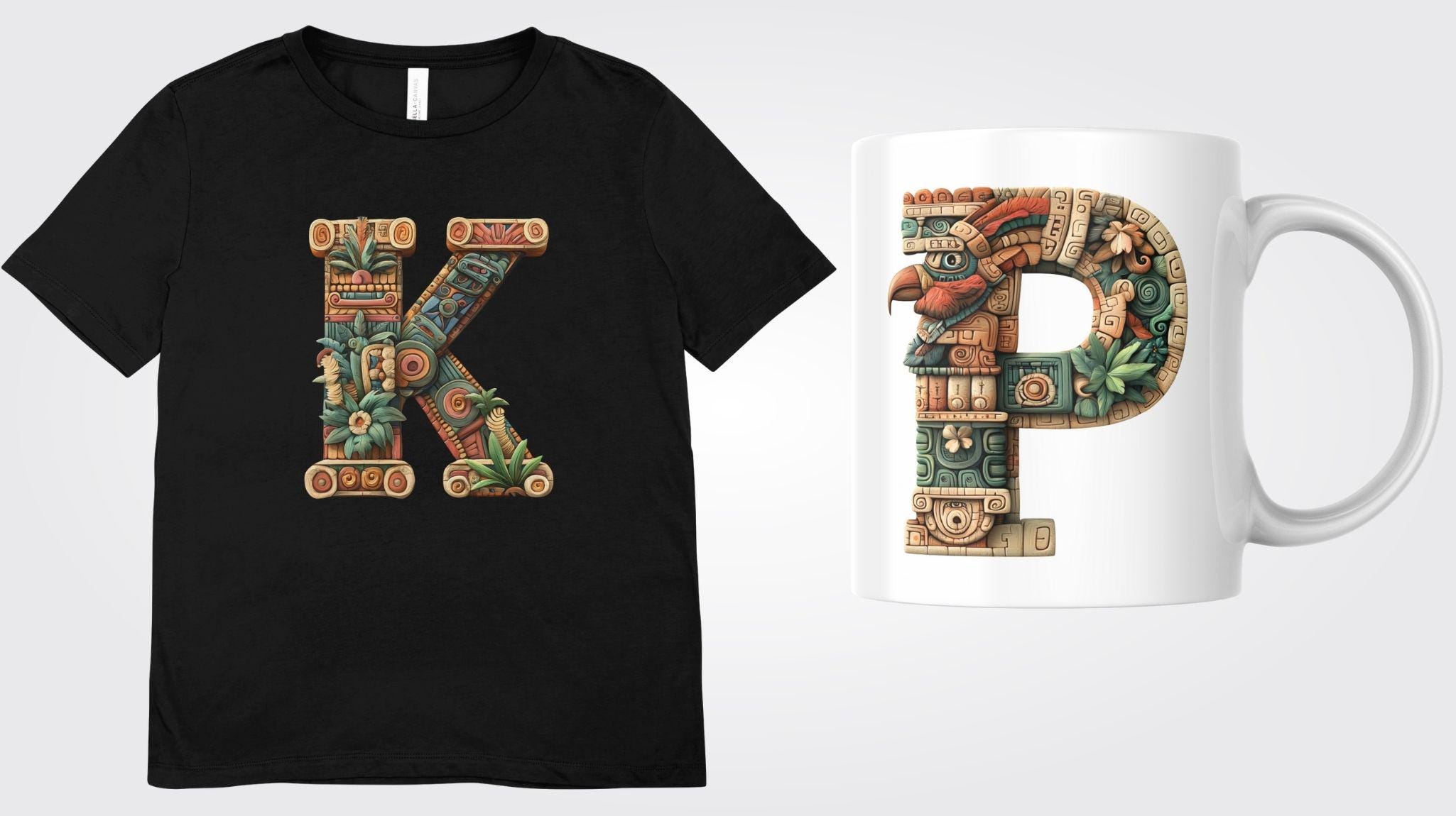 Mayan Alphabet Clipart: Ancient Tribal Letters PNG (digital Download ...