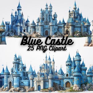 Blue Castle Clipart, Fantasy Fairytale Castle PNG, Magical Kingdom ...