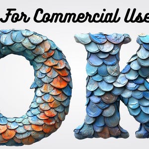 Fish Scale Alphabet Clipart: Nautical PNG Letters (digital Projects) - Etsy