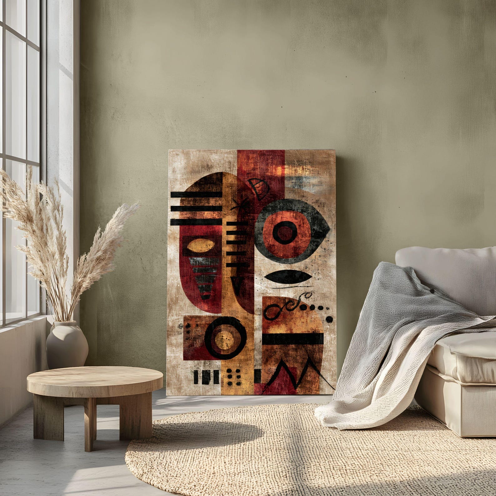 Tribal Spirit Forms Wall Art: Abstract African Symbols (digital ...