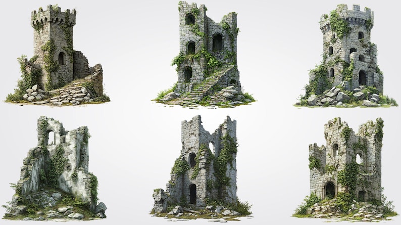 20 Ruins Clipart Set, High-quality PNG Images - Perfect for Invitations ...