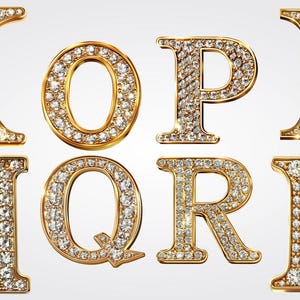 Diamond Gold Alphabet Letters PNG, Luxury Glitter Font, Sparkling Monogram Clipart, Gold Diamond ...