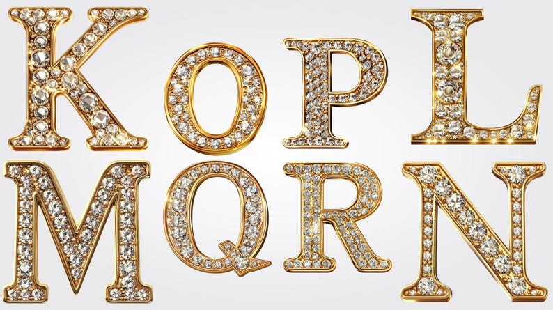 Diamond Gold Alphabet Letters PNG, Luxury Glitter Font, Sparkling Monogram Clipart, Gold Diamond ...