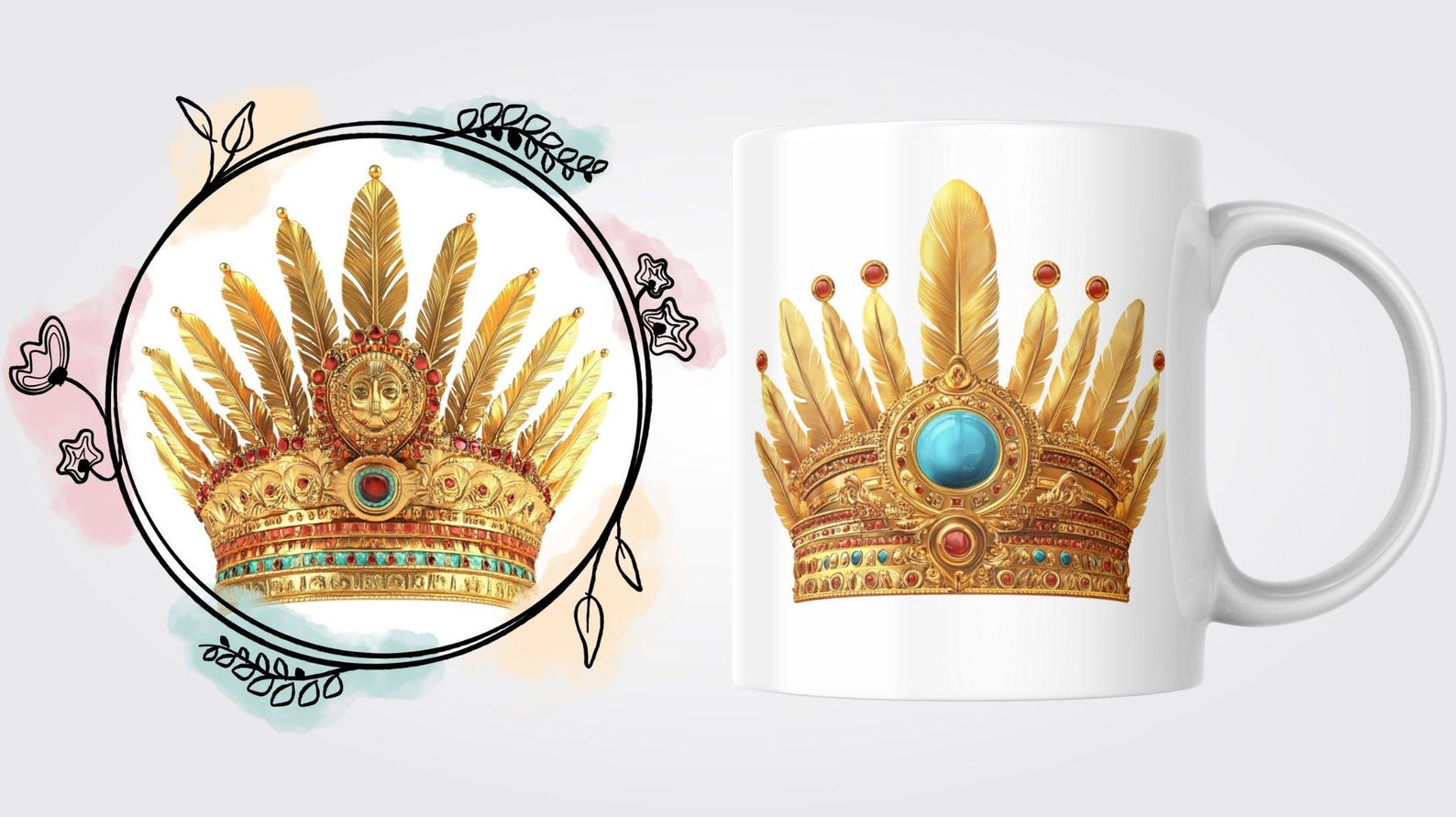 Golden Inca Crown Clipart, Ancient Royal Crown Pngs for Scrapbooking ...