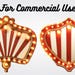 Circus Marquee Sign Clipart: Retro Carnival Designs (30 PNG Digital ...