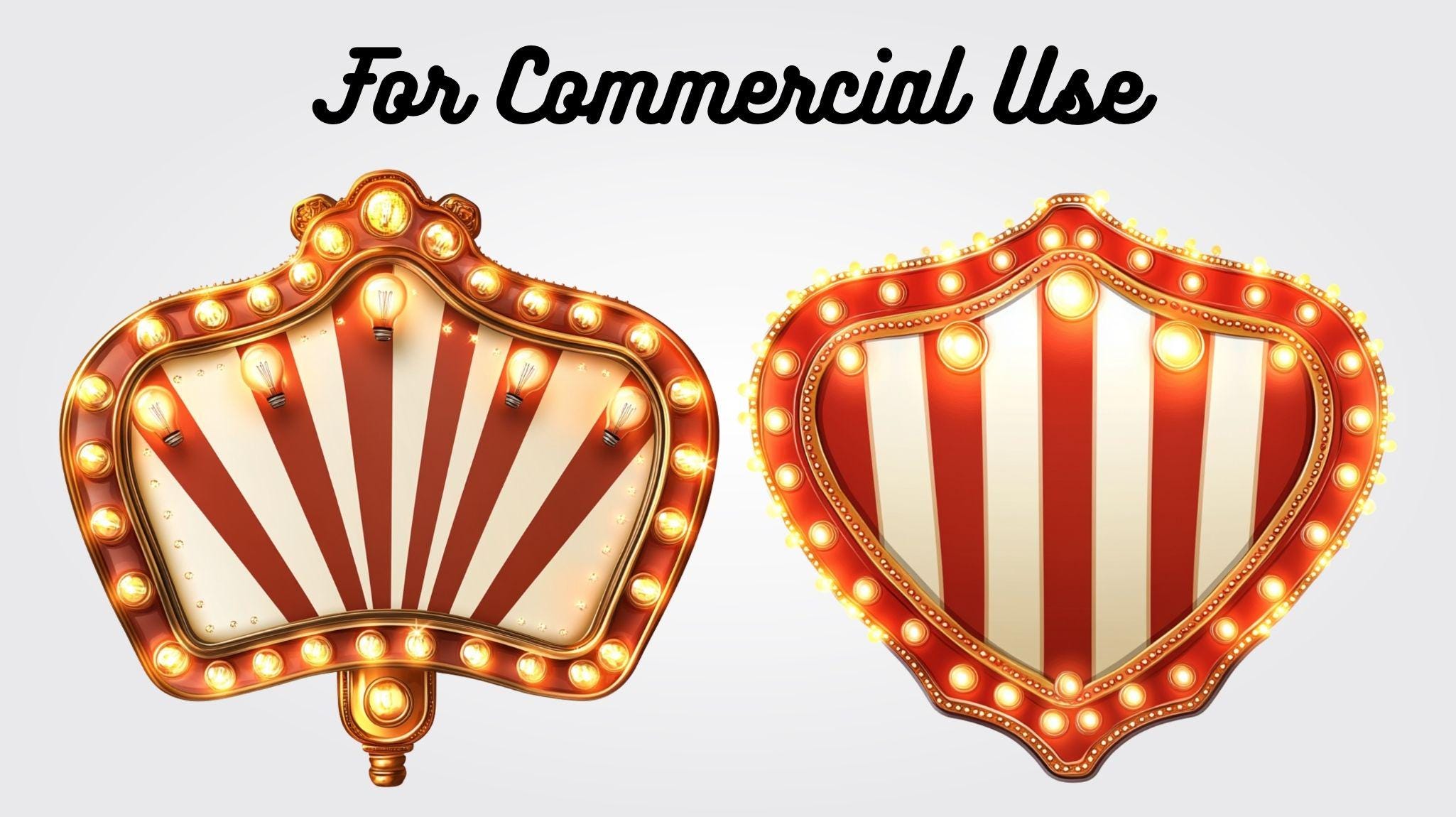 Circus Marquee Sign Clipart: Retro Carnival Designs (30 PNG Digital ...