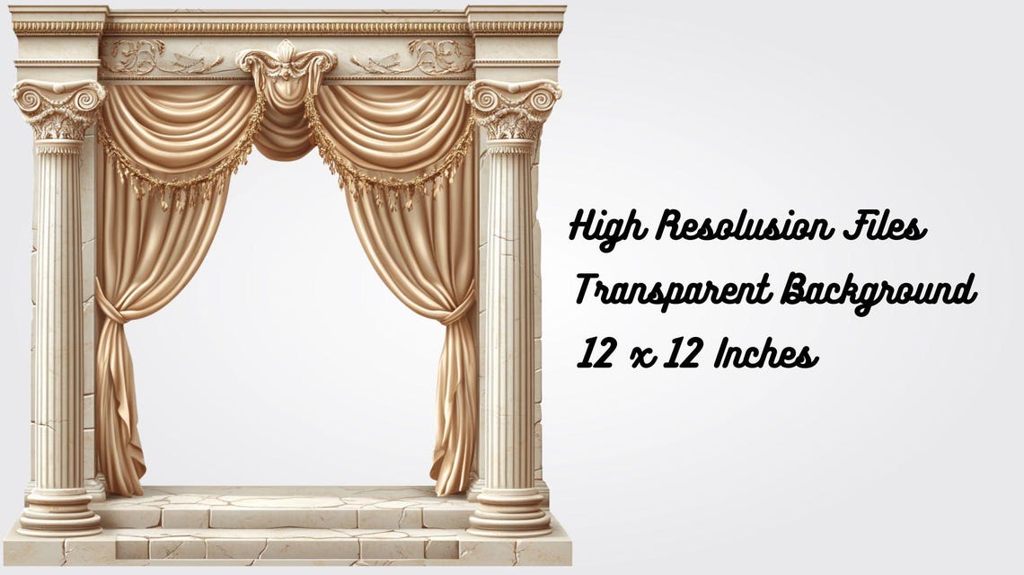 Ancient Theater Stage Clipart: Vintage Greek & Roman Backdrops (digital ...