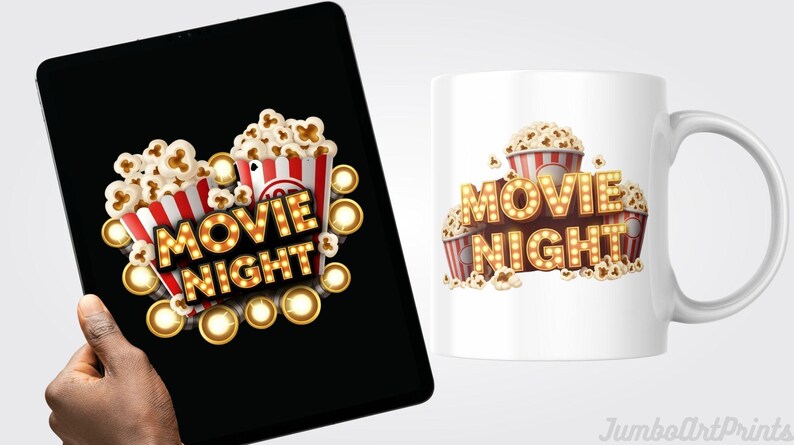 Movie Night Sign Clipart - Popcorn Cinema Pngs, Light Bulb Marquee Film ...