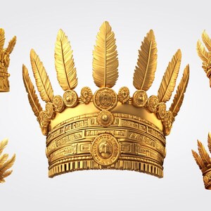 Golden Inca Crown Clipart, Ancient Royal Crown Pngs for Scrapbooking ...