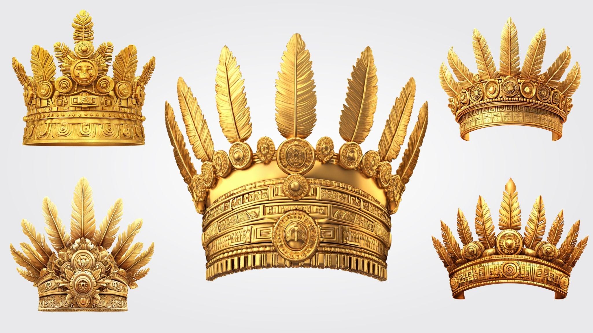 Golden Inca Crown Clipart, Ancient Royal Crown Pngs for Scrapbooking ...