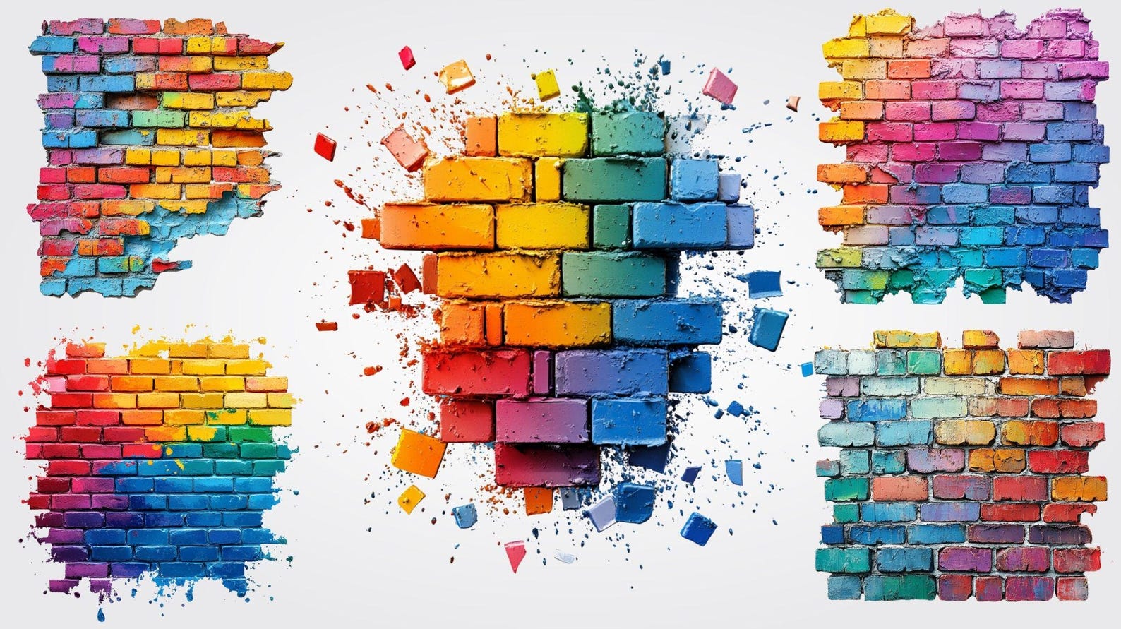 Colorful Brick Wall Clipart, 20 PNG Designs (digital Download) - Etsy