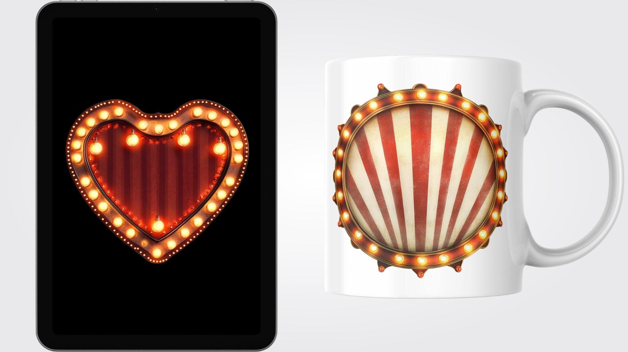 Circus Marquee Sign Clipart: Retro Carnival Designs (30 PNG Digital ...