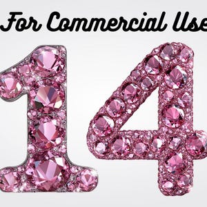 Pink Diamond Number Clipart: Sparkling PNG Images (digital Download) - Etsy