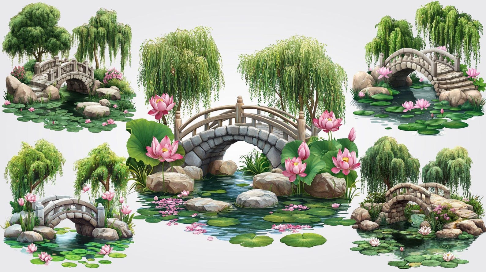 Zen Bridge Stone Clipart, Japanese Garden PNG, Digital Download, Zen ...