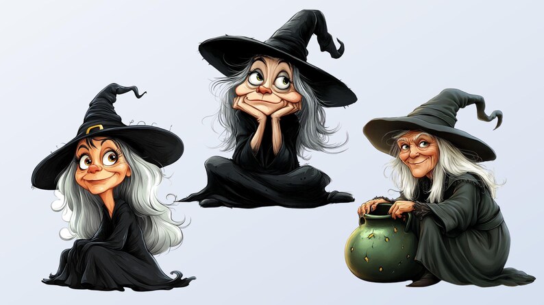 30 Cute Witch Clipart, Fantasy Clipart Digital Download Paper Crafts ...
