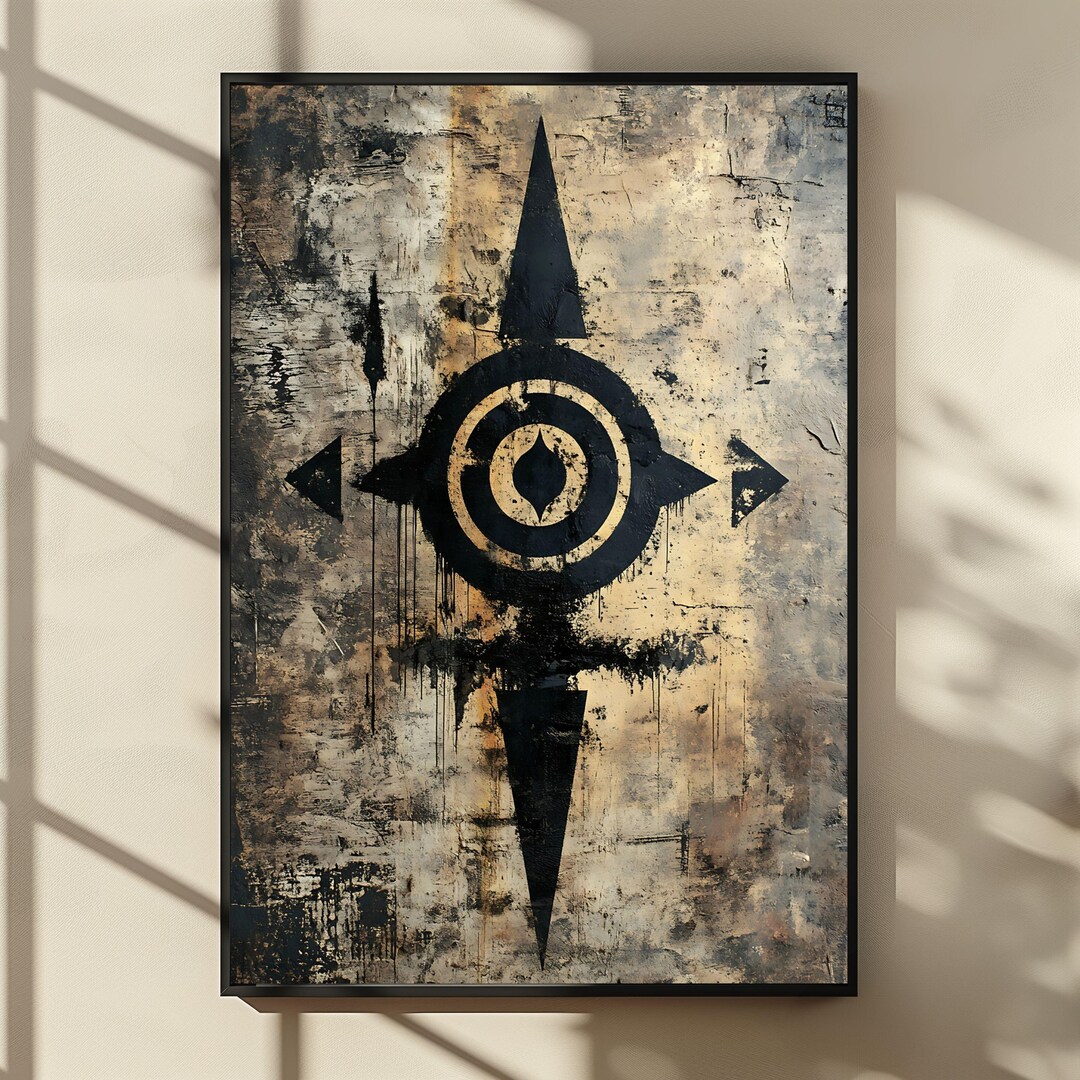 Tribal Symbol Shadows Art Print: Abstract Ink Texture (digital Download ...
