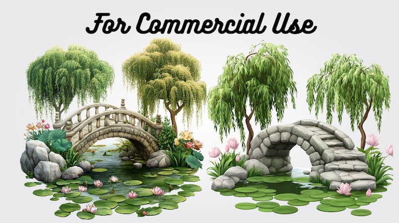 Zen Bridge Stone Clipart, Japanese Garden PNG, Digital Download, Zen ...