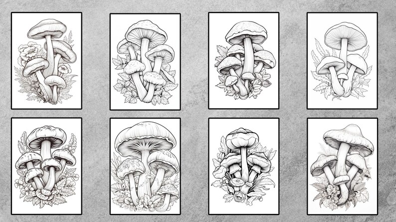 60 Blooming Mushroom Coloring Pages - Adult and Kids Coloring Book ...
