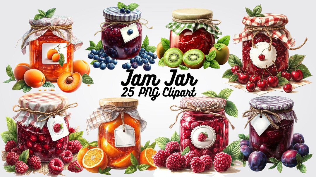 25 Jam Jar Clipart, High-quality PNG Images of Adorable Jam Jars ...