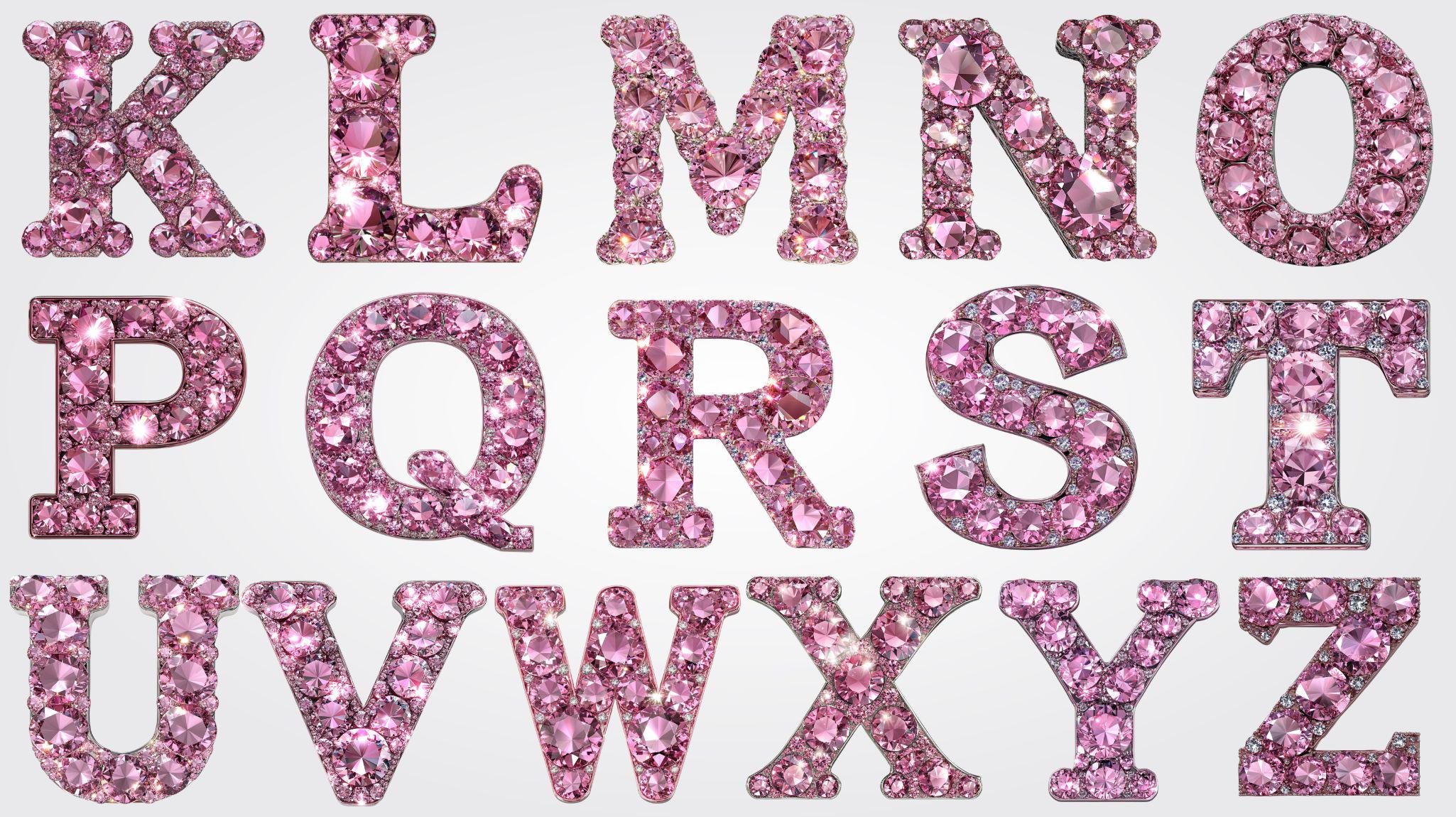 Pink Diamond Alphabet Clipart: 26 Luxe PNG Images (12x12 Inch) - Etsy