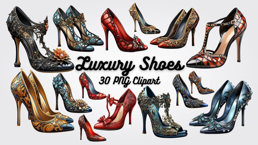 30 Luxury Shoes Clipart, Fashion Clipart, High-quality PNG, Perfect for ...