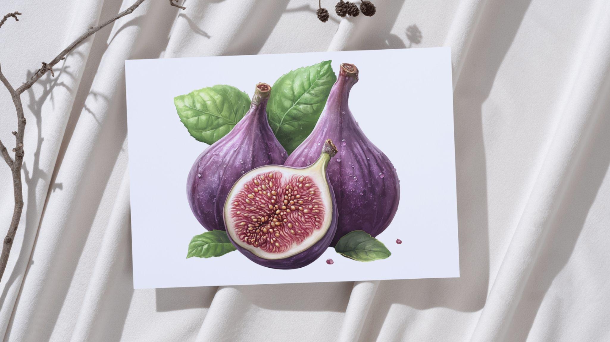 Figs Clipart PNG, Watercolor Fruit Digital Download, Printable Fig Art ...